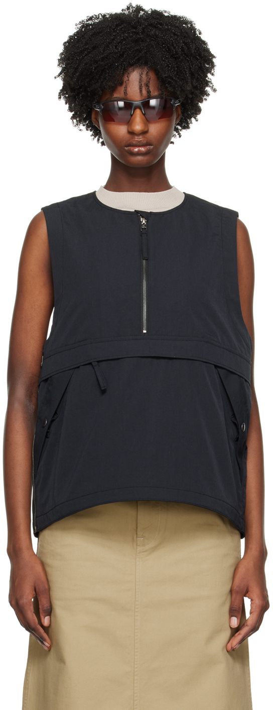 Snow Peak Black Takibi Weather Cloth Vest Snow Peak