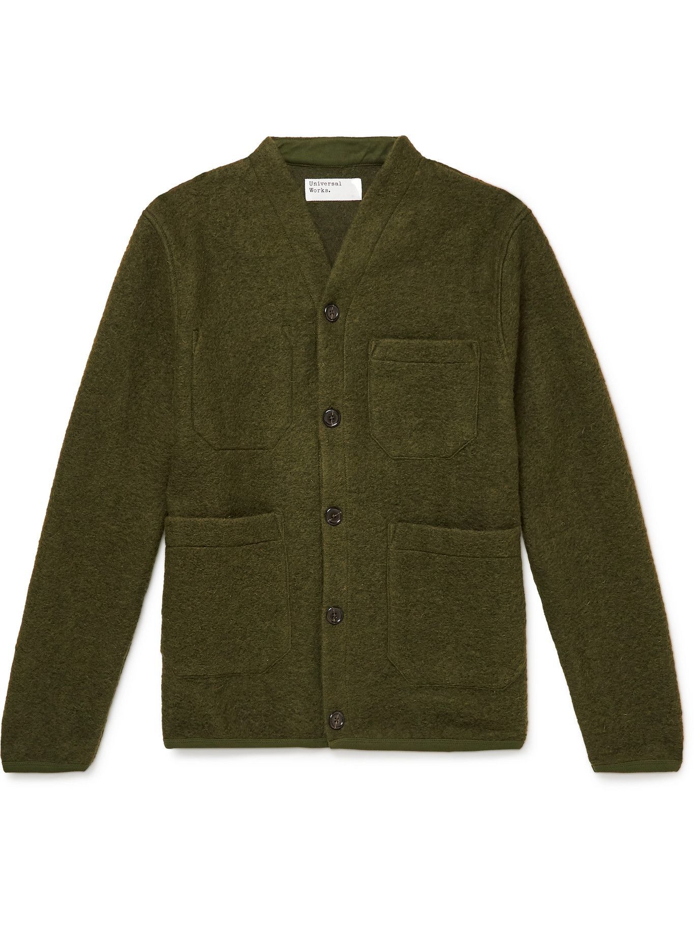 Universal Works - Slim-Fit Wool-Blend Fleece Cardigan - Green Universal ...