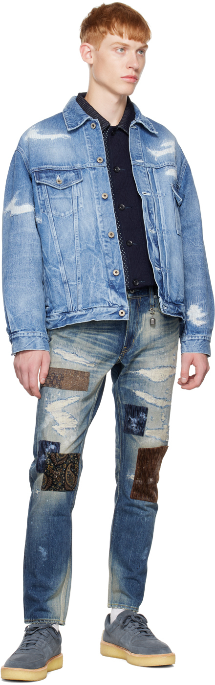 FDMTL Blue Distressed Denim Jacket FDMTL