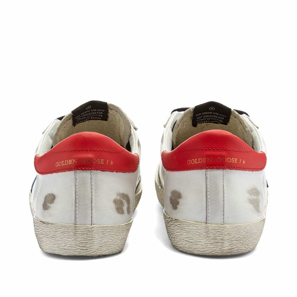 Golden Goose Men's Superstar Leather Sneakers in White/Bluette/Red ...