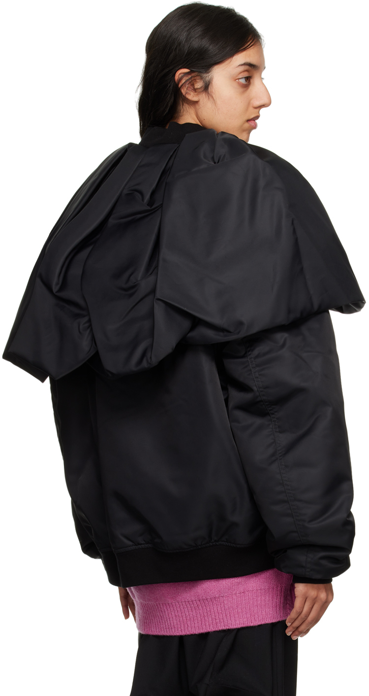 Raf Simons Black Couture Drape Bomber Jacket Raf Simons