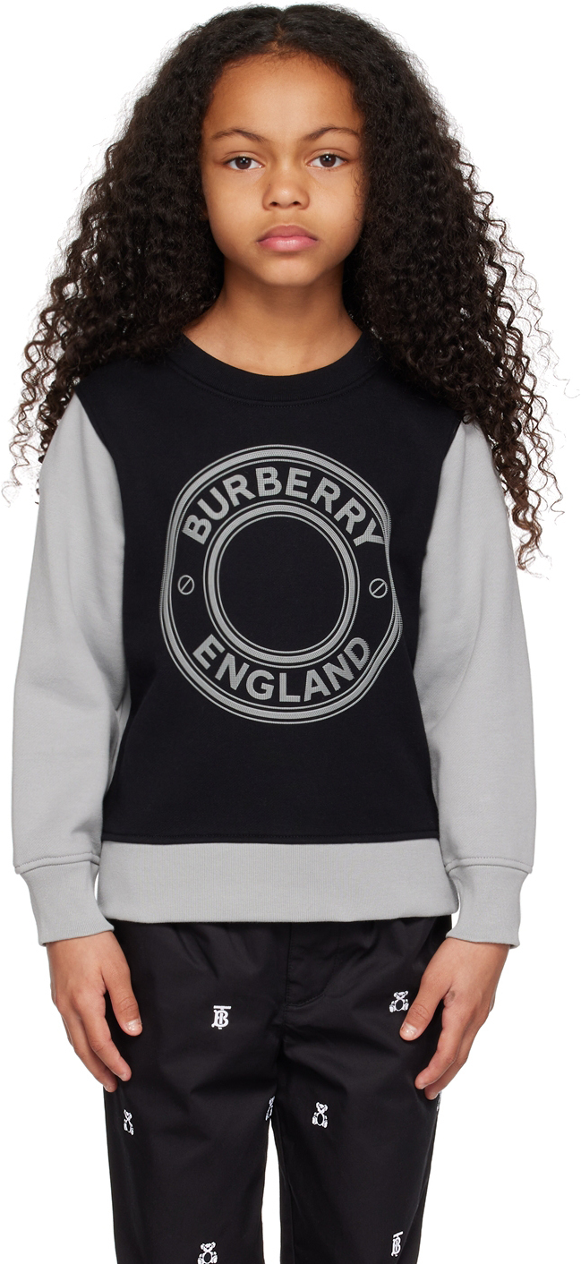 Burberry Kids Black Bonded Sweatshirt Burberry