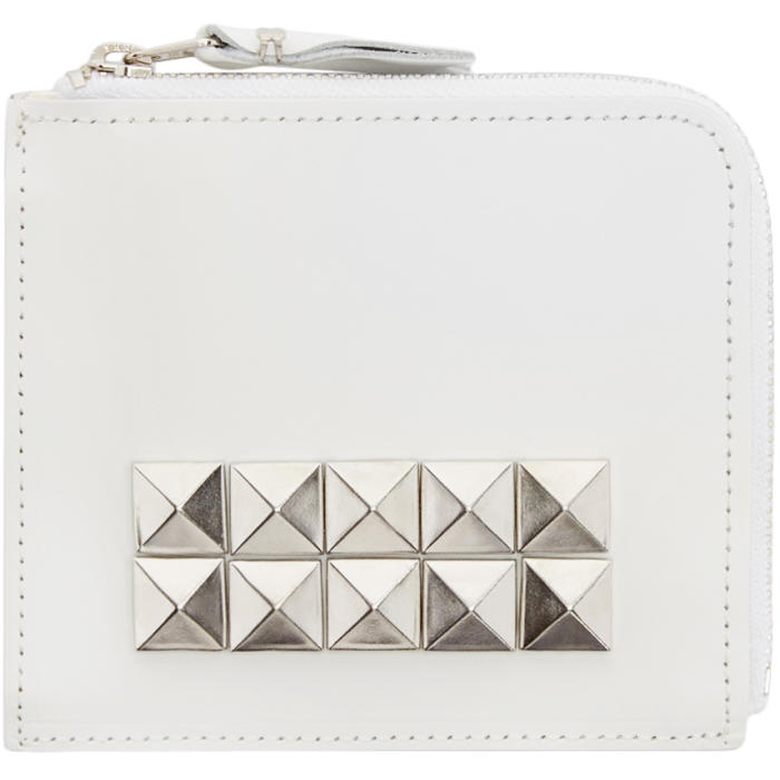 Comme des GarÃ§ons Wallets White Leather Studded Wallet Comme des ...