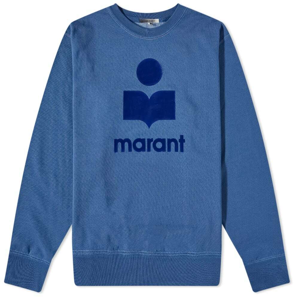 Isabel Marant Men's Miko Logo Crew Sweat in Slate Blue Isabel Marant