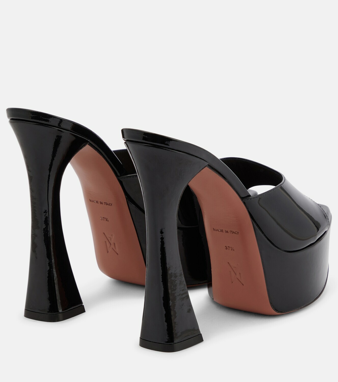 Amina Muaddi - Dalida patent leather platform mules Amina Muaddi