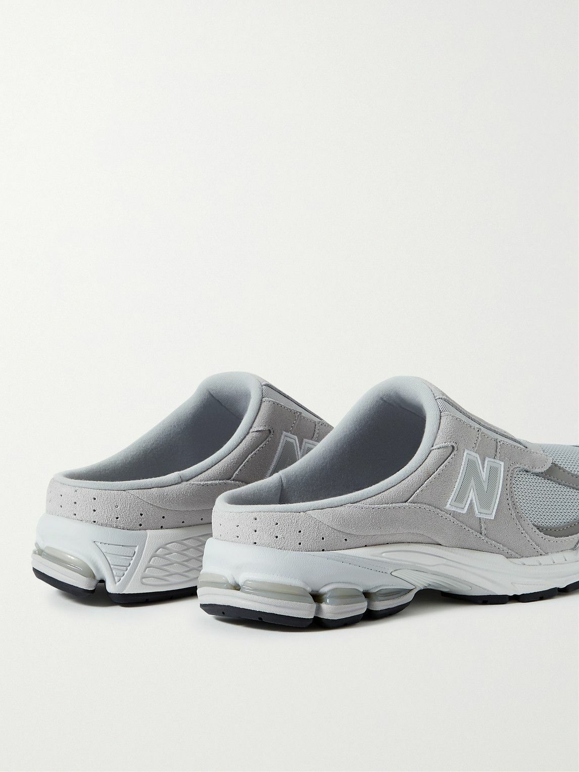 New Balance - 2002RM Suede and Mesh Mules - Gray New Balance