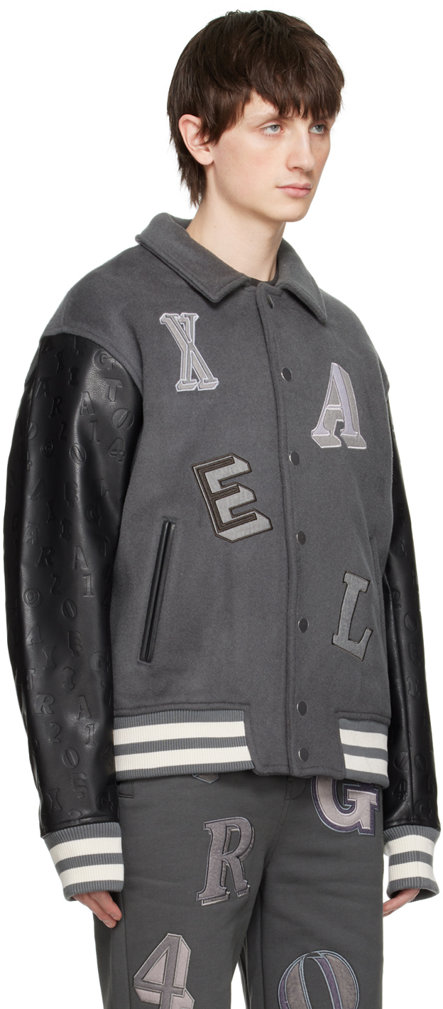 Axel Arigato Gray Typo Varsity Bomber Jacket Axel Arigato