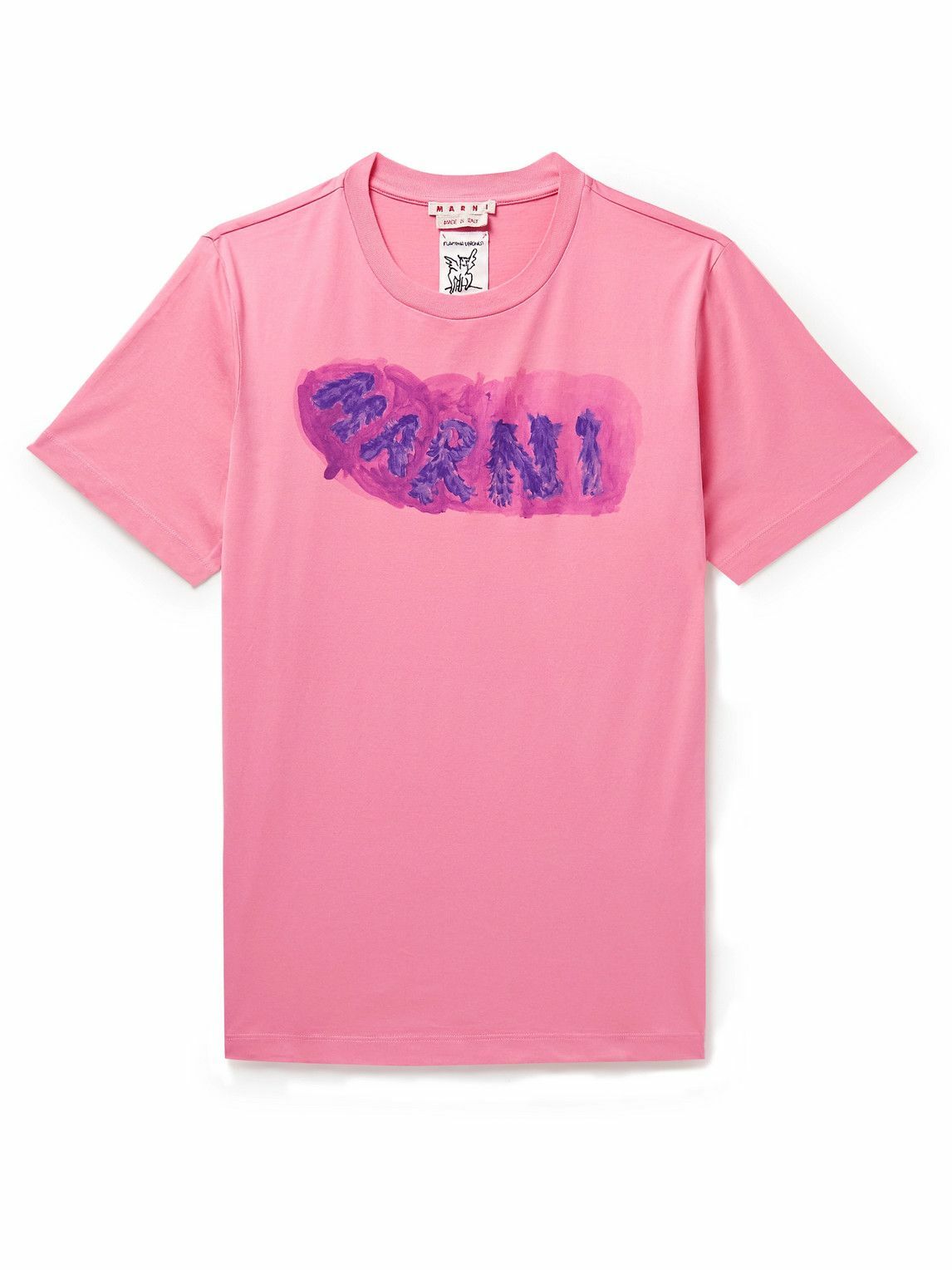 Marni - Flaminia Veronesi Logo-Print Cotton-Jersey T-Shirt - Pink Marni