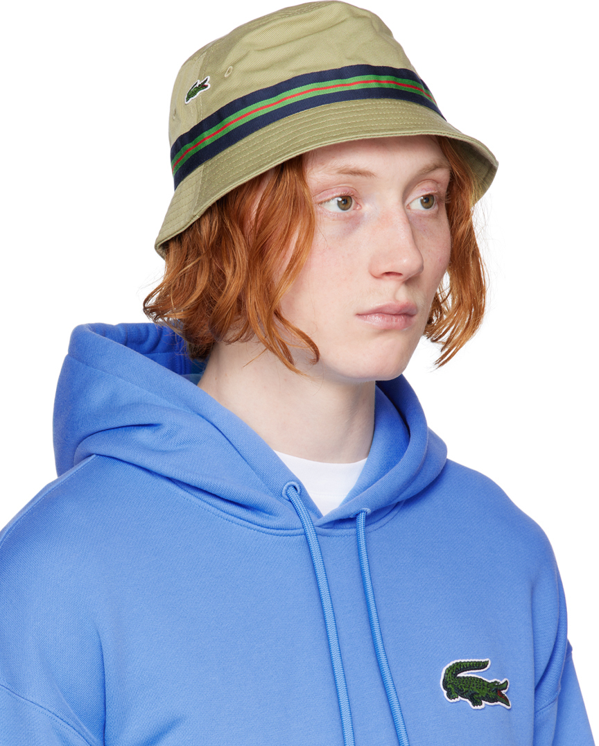 Lacoste Khaki Patch Bucket Hat Lacoste
