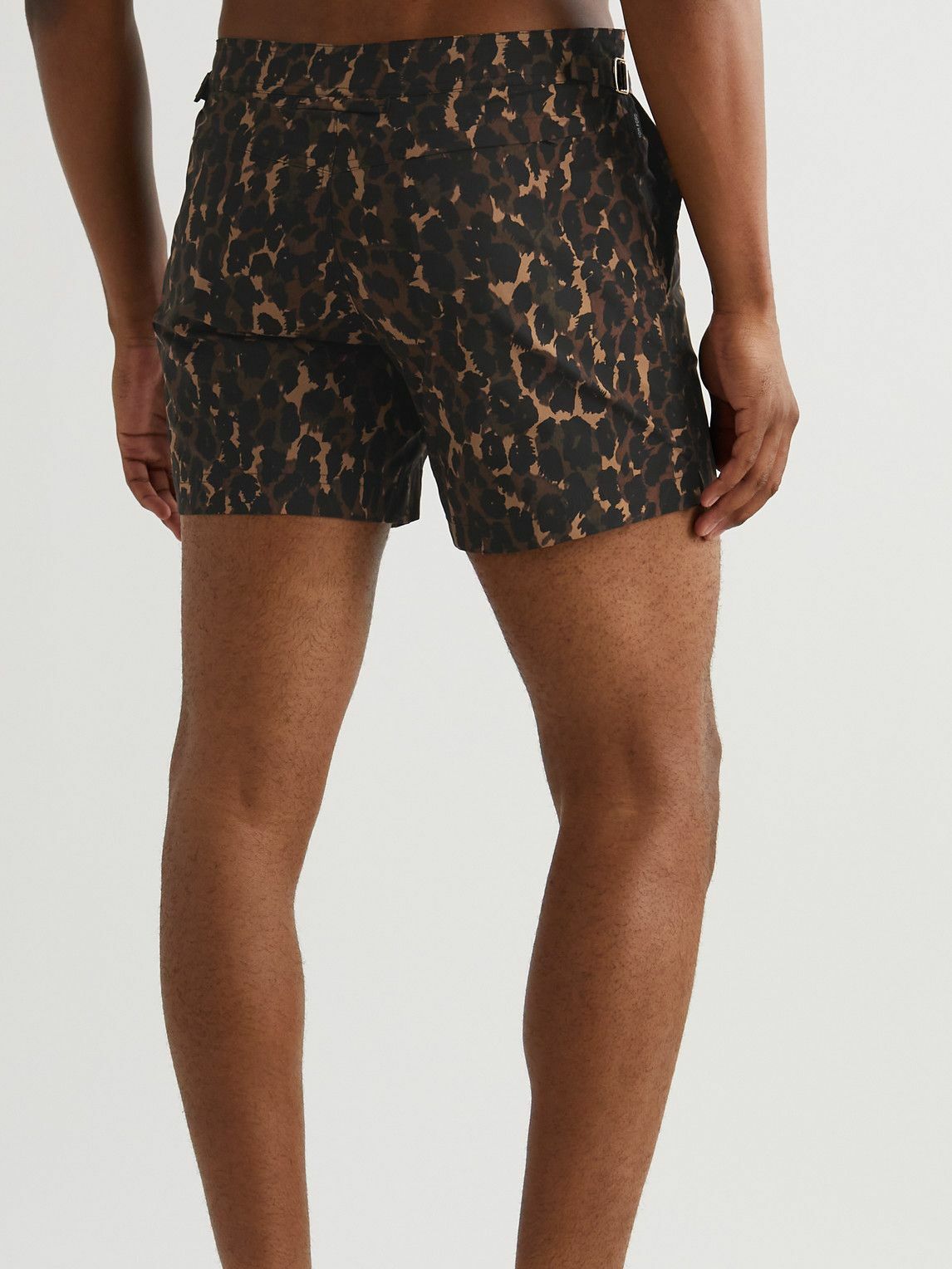 TOM FORD - Slim-Fit Short-Length Leopard-Print Swim Shorts - Brown TOM FORD
