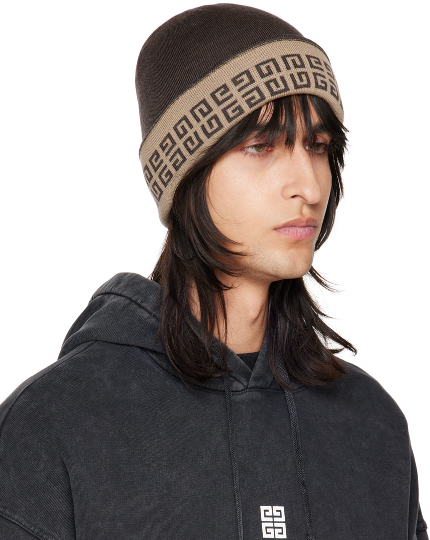 Givenchy Brown 4G Reversible Beanie Givenchy