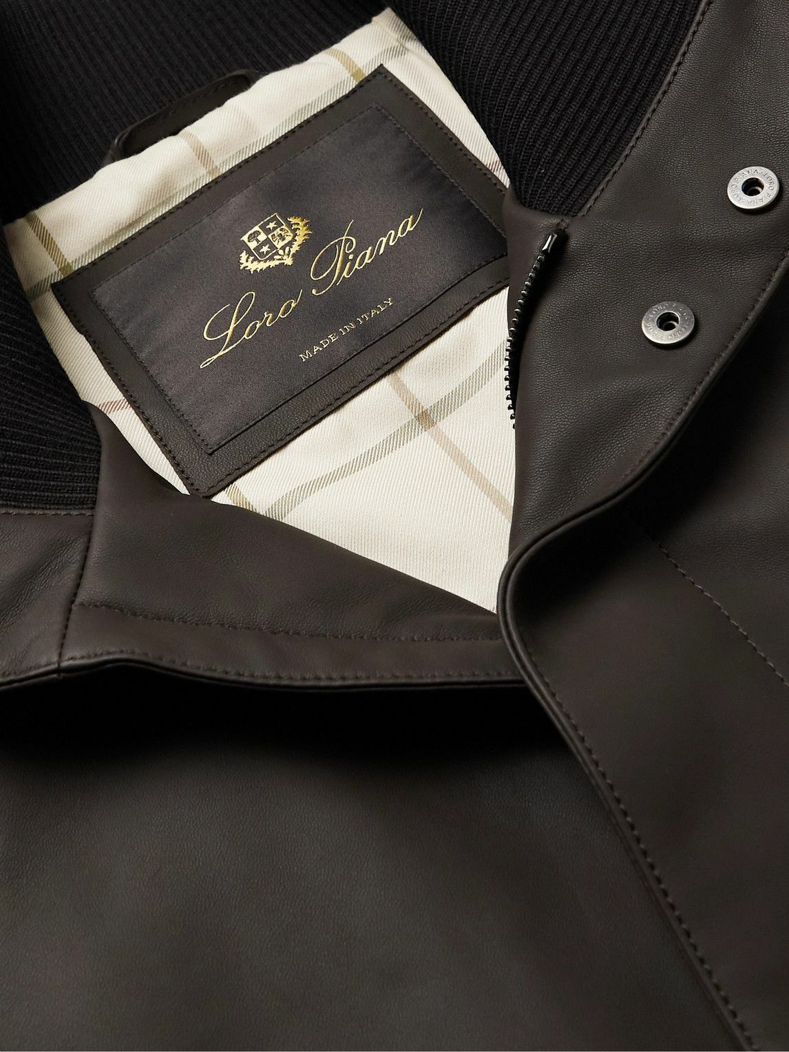 Loro Piana - Patton Leather Bomber Jacket - Brown Loro Piana