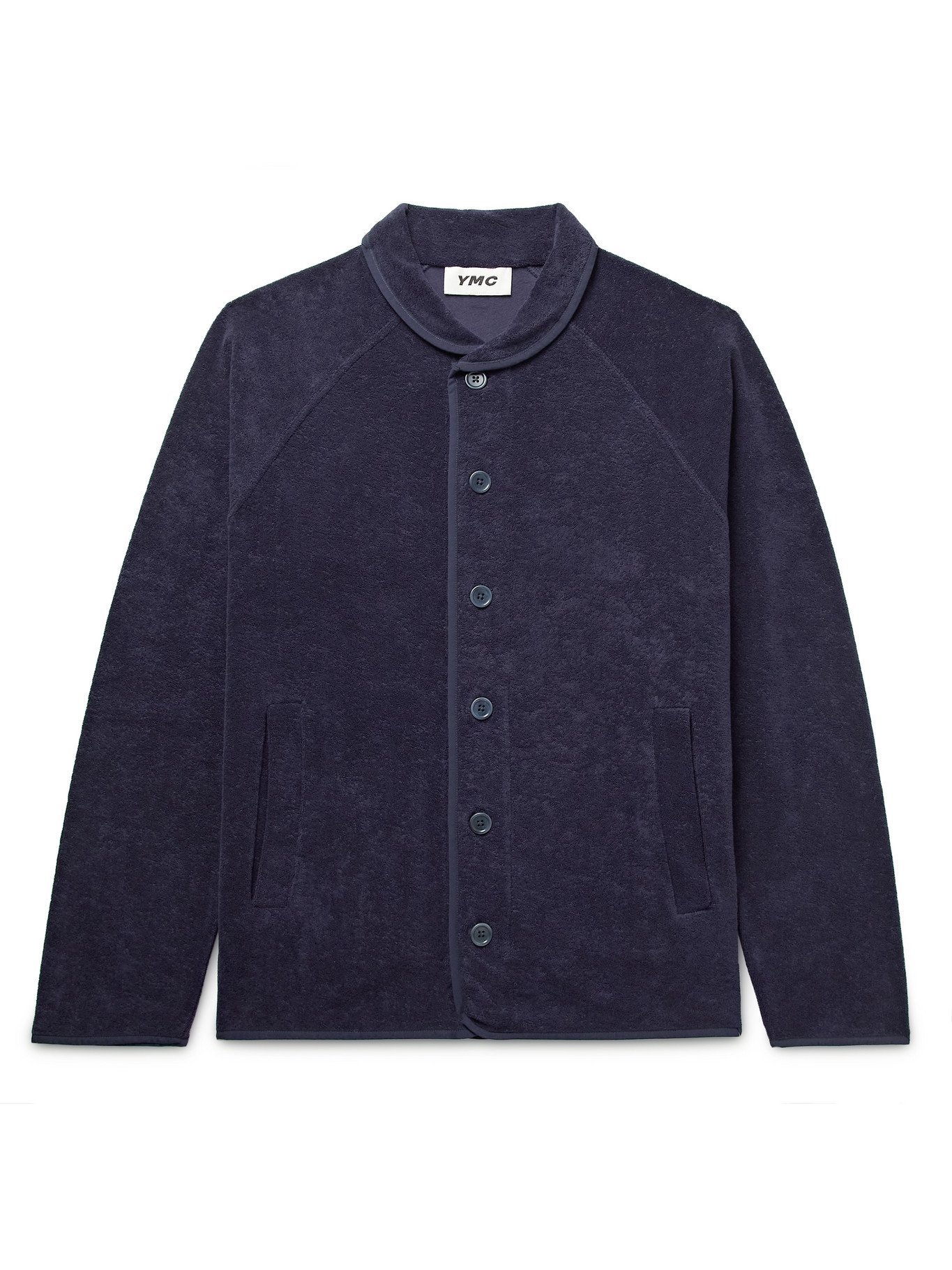 YMC - Beach Shawl-Collar Cotton-Terry Jacket - Blue - S YMC
