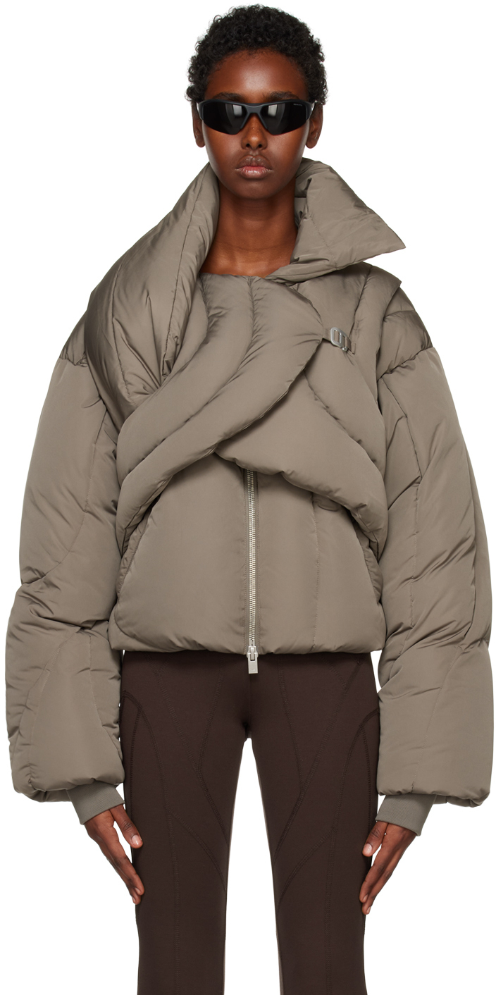 HELIOT EMIL Taupe Connective Down Jacket Heliot Emil