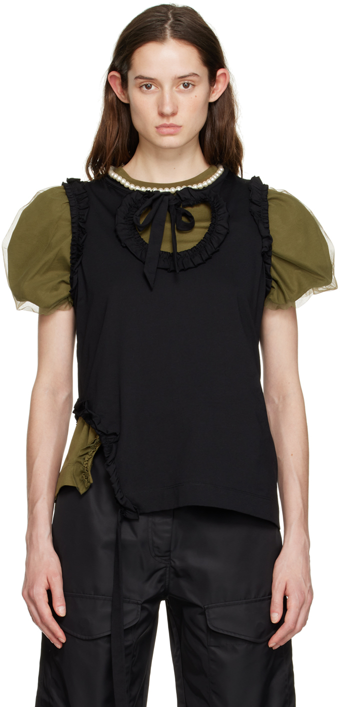 Simone Rocha Black Ruffle Tank Top Simone Rocha