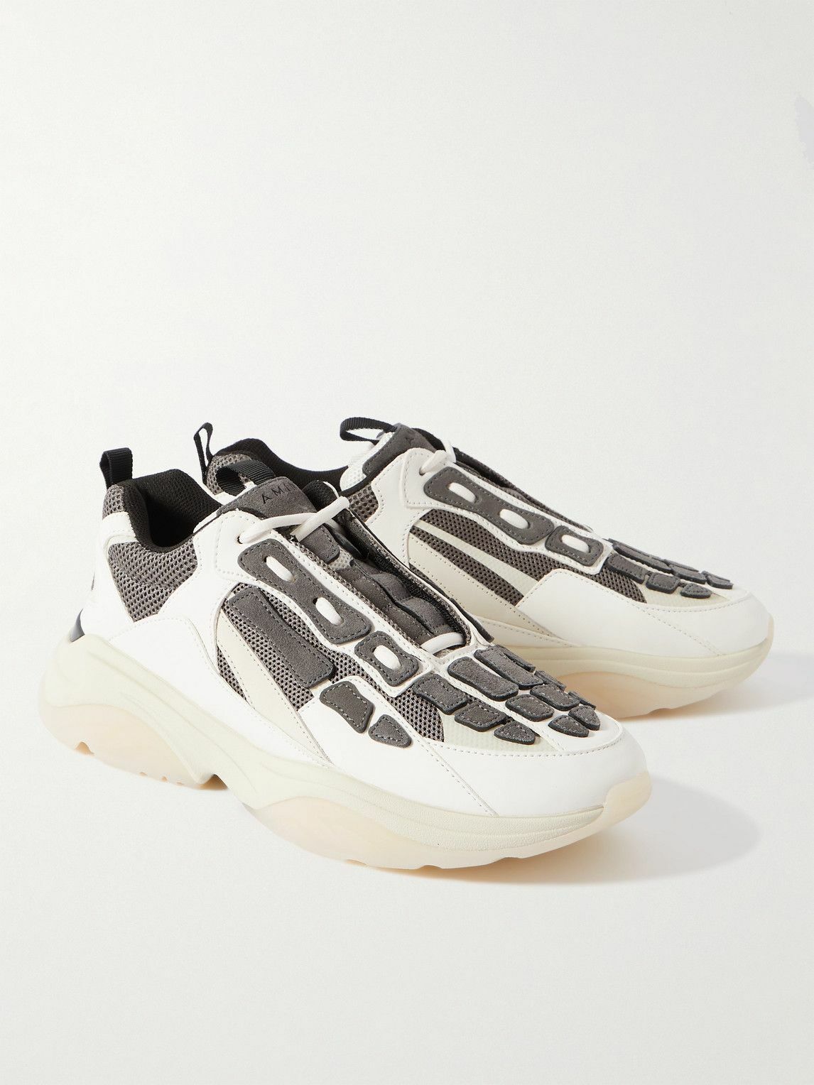 AMIRI - Bone Runner Leather, Mesh and Suede Sneakers - Brown Amiri