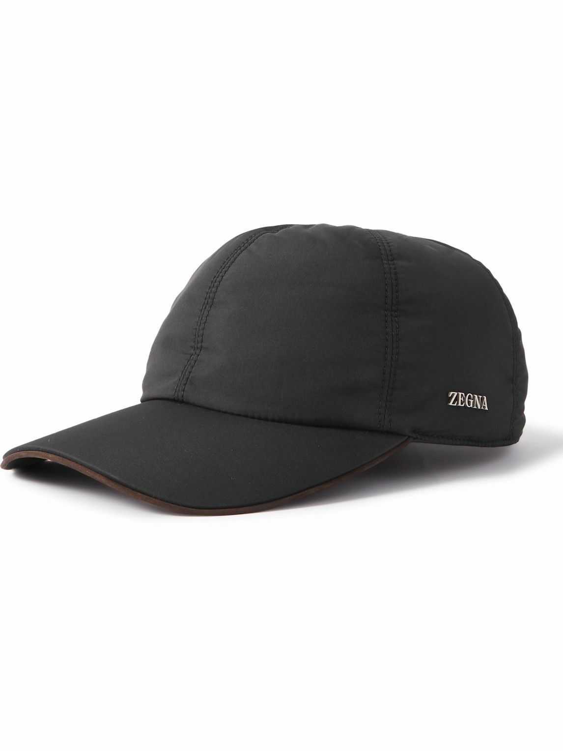 Zegna - Zephir Leather-Trimmed Logo-Appliquéd Shell Baseball Cap ...