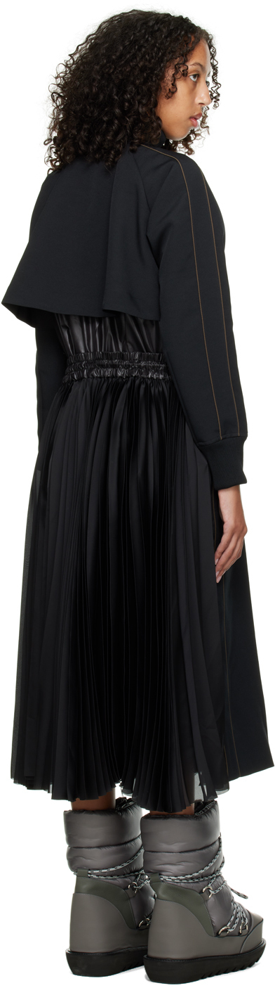 sacai Black Paneled Midi Dress Sacai