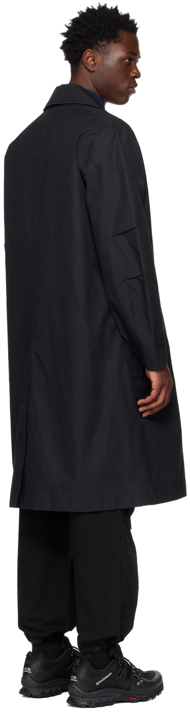 Stone Island Black Offset Placket Coat Stone Island