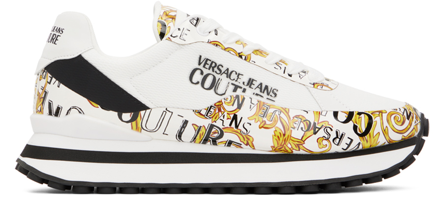 Versace Jeans Couture White Fondo Spyke Sneakers Versace