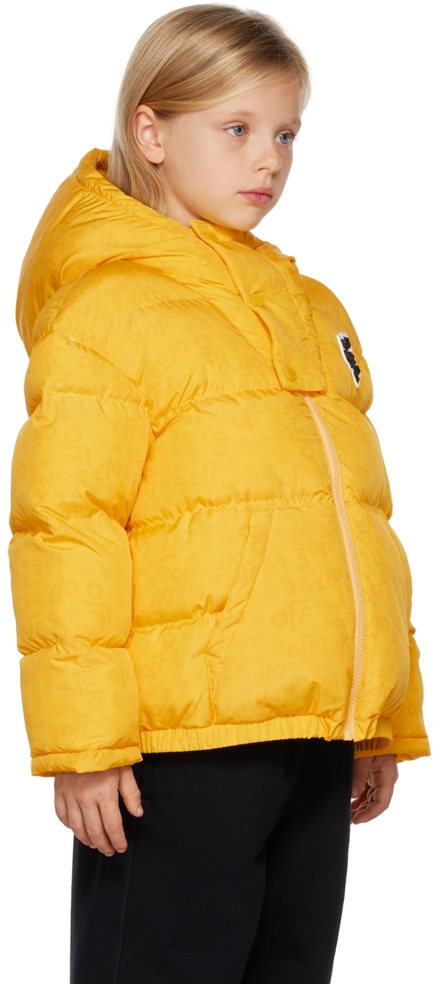 Off-White Kids Yellow Puffer Jacket Off-White