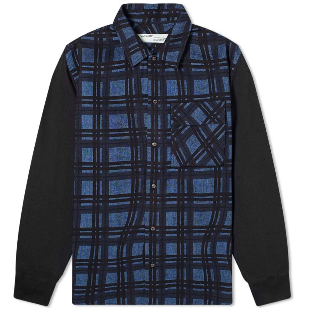 Off-White Contrast Sleeve Flannel Shirt Off-White