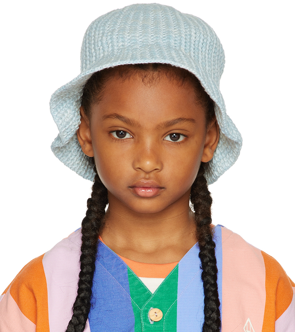 Misha & Puff Kids Blue Crochet Beach Hat