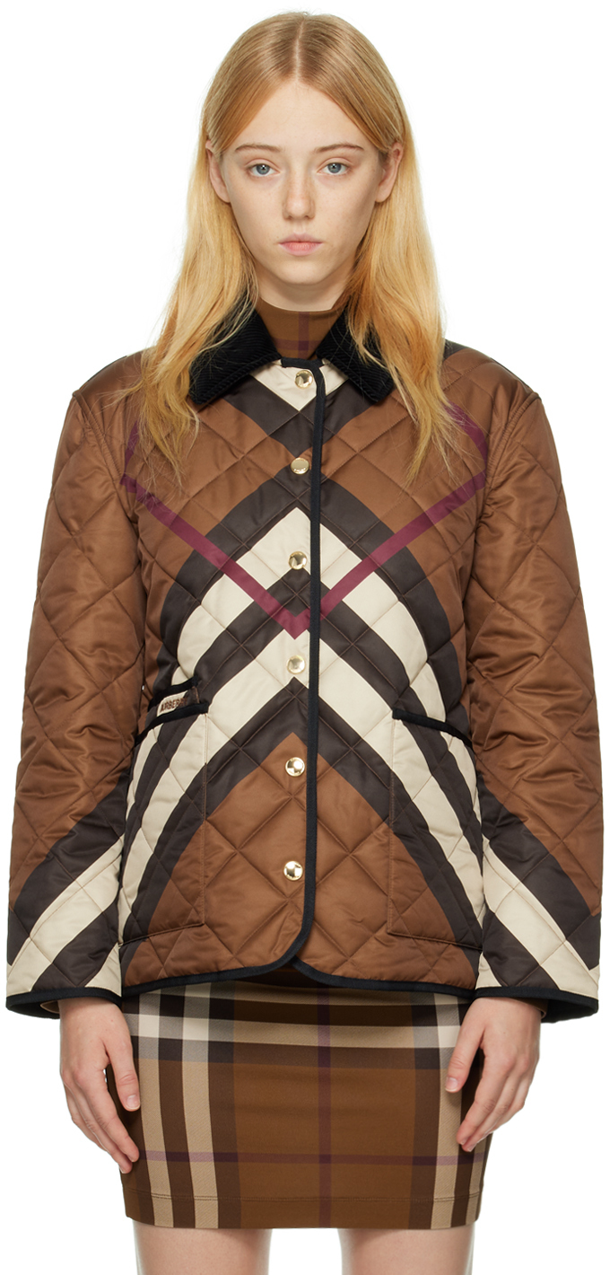 Burberry Brown Chevron Check Jacket Burberry