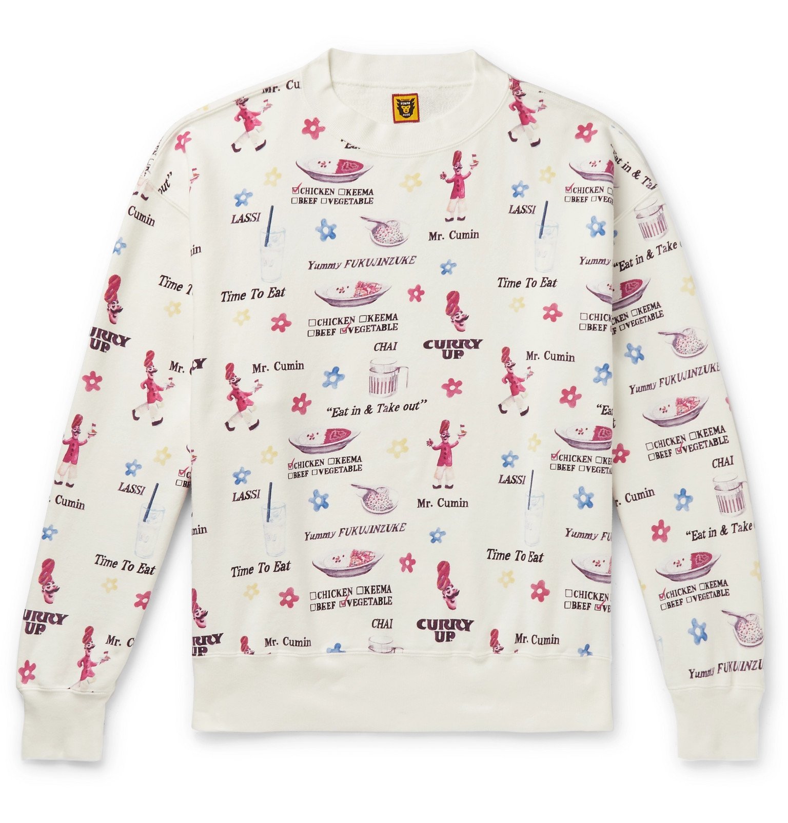 Human Made - Printed Loopback Cotton-Jersey Sweatshirt - White Human Made