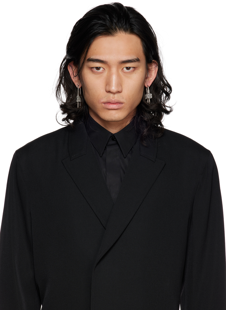 Givenchy Silver Lock Crystal Earrings Givenchy