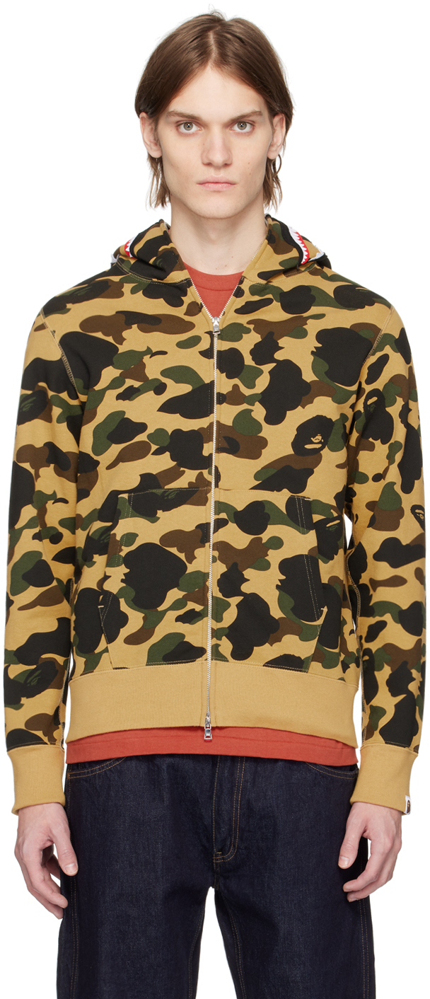 BAPE Yellow Shark Full Zip Hoodie A Bathing Ape