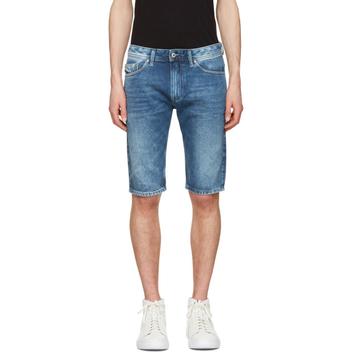 Diesel Blue Denim Thashort Shorts Diesel