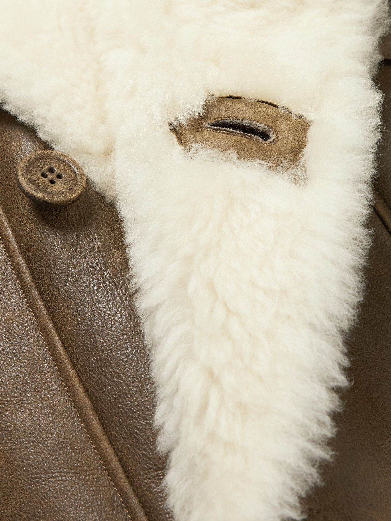 Loewe - Shearling-Lined Leather Aviator Jacket - Brown Loewe