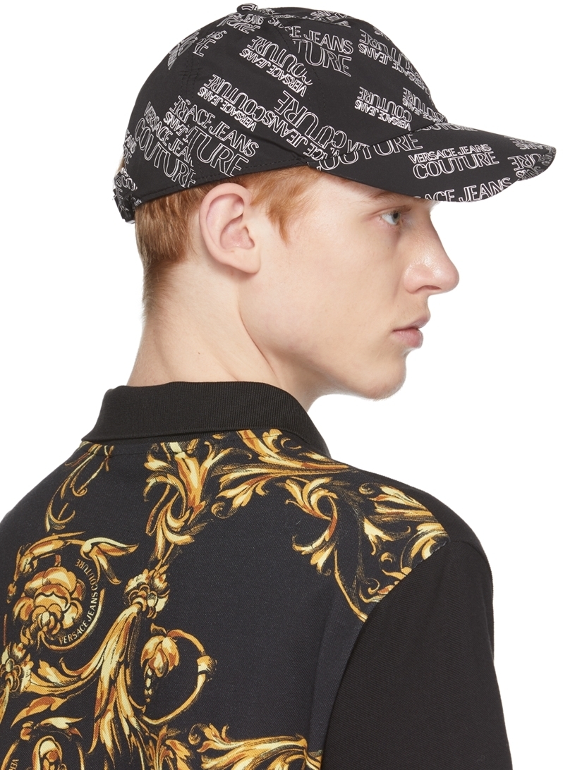 Versace Jeans Couture Black & White Etichetta Cap Versace