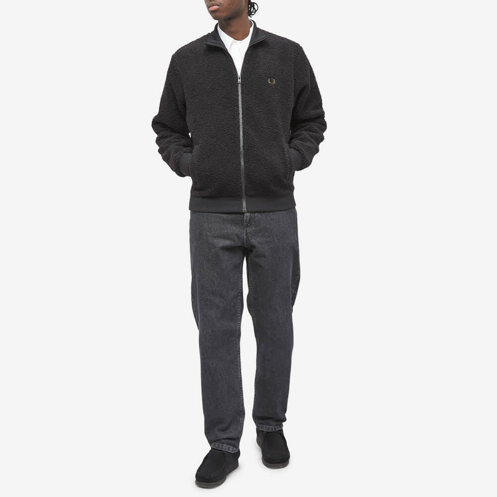 Fred Perry Authentic Men's Borg Fleece Track Jacket in Black Fred Perry ...