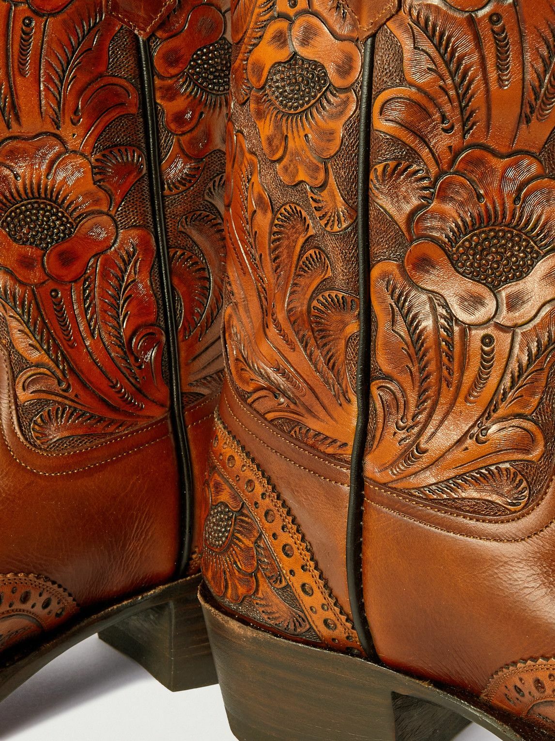 RRL - Leather Western Boots - Brown RRL