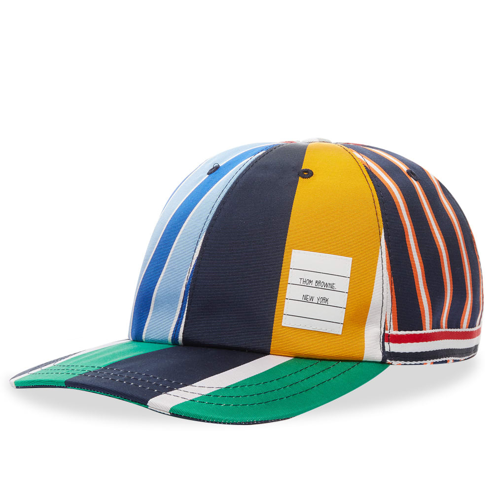 Thom Browne Men's Mixed Panel Baseball Cap in Gold Thom Browne