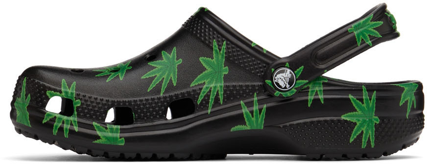 Crocs Black Classic Hemp Leaf Clogs Crocs