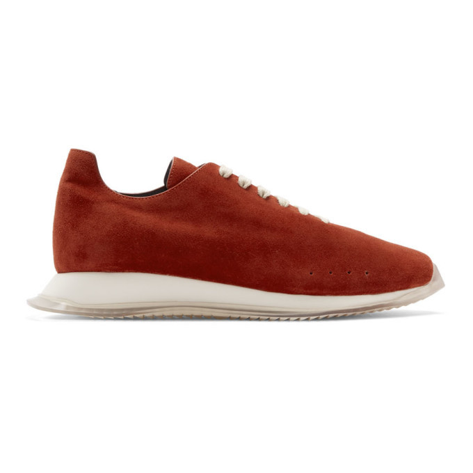 Rick Owens Red Suede Minimal Runner Sneakers Rick Owens