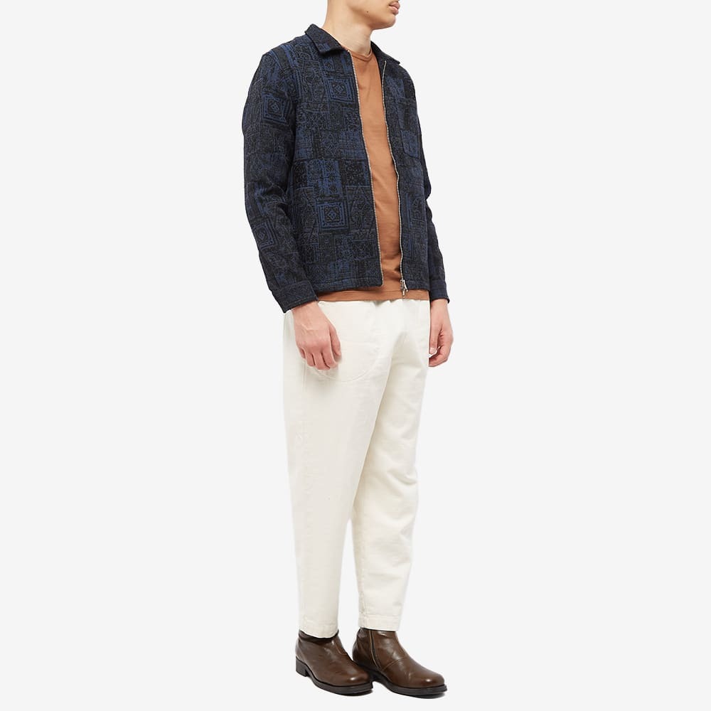 Wax London Men's Spin Jacquard Chase Jacket in Navy And Ecru Wax London