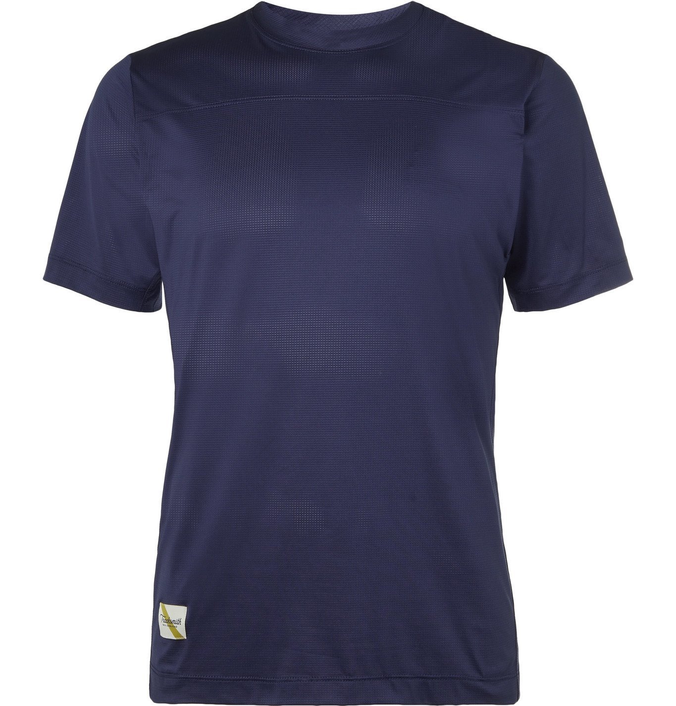 TRACKSMITH - Twilight Logo-Appliquéd Stretch-Mesh T-Shirt - Blue Tracksmith
