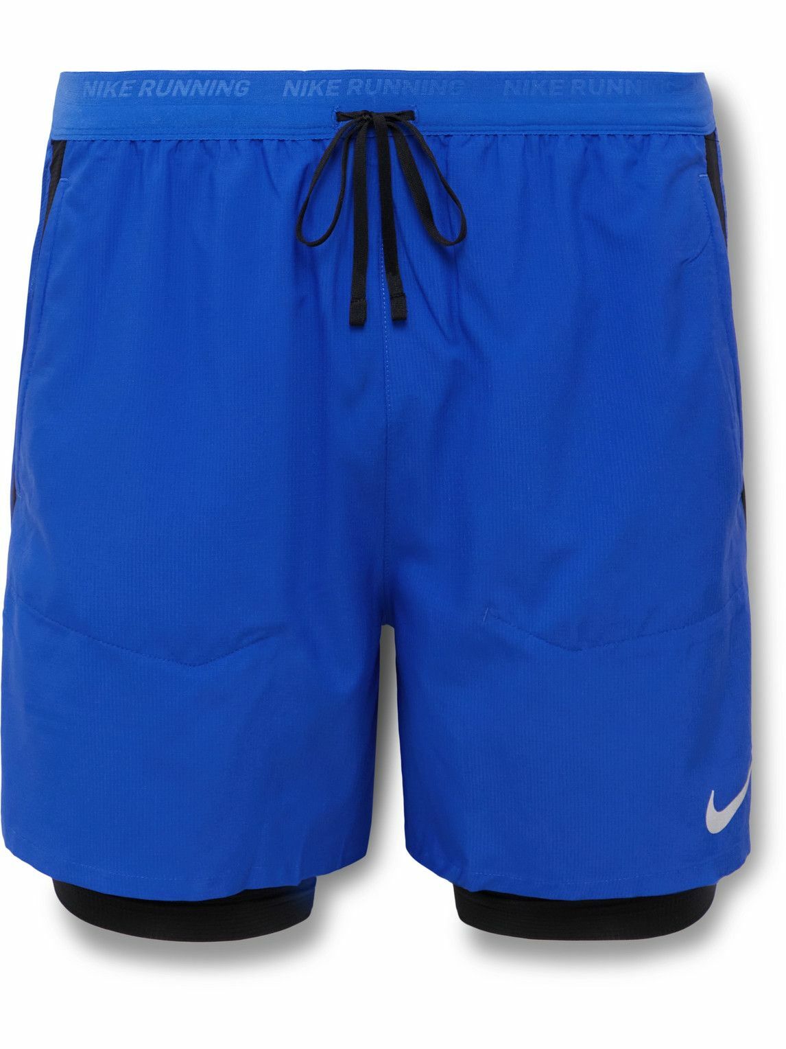 Nike Running - Stride 2-in-1 Straight-Leg Mesh-Panelled Dri-FIT Ripstop ...