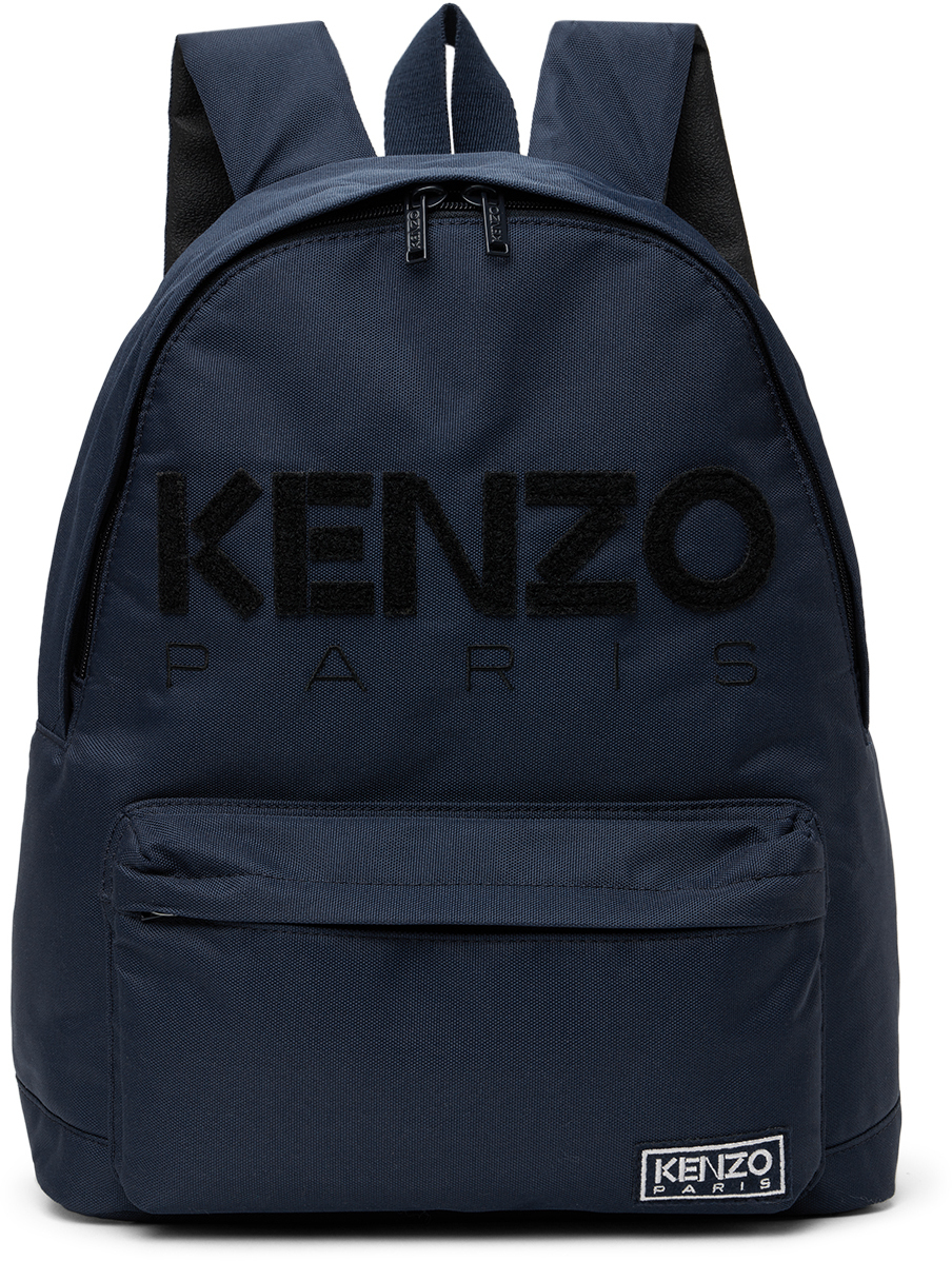 Kenzo Kids Navy Kenzo Paris Embroidered Backpack Kenzo