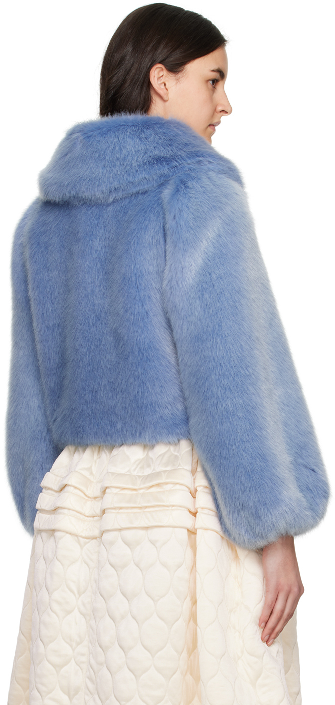 Shrimps Blue Casper Faux-Fur Jacket Shrimps