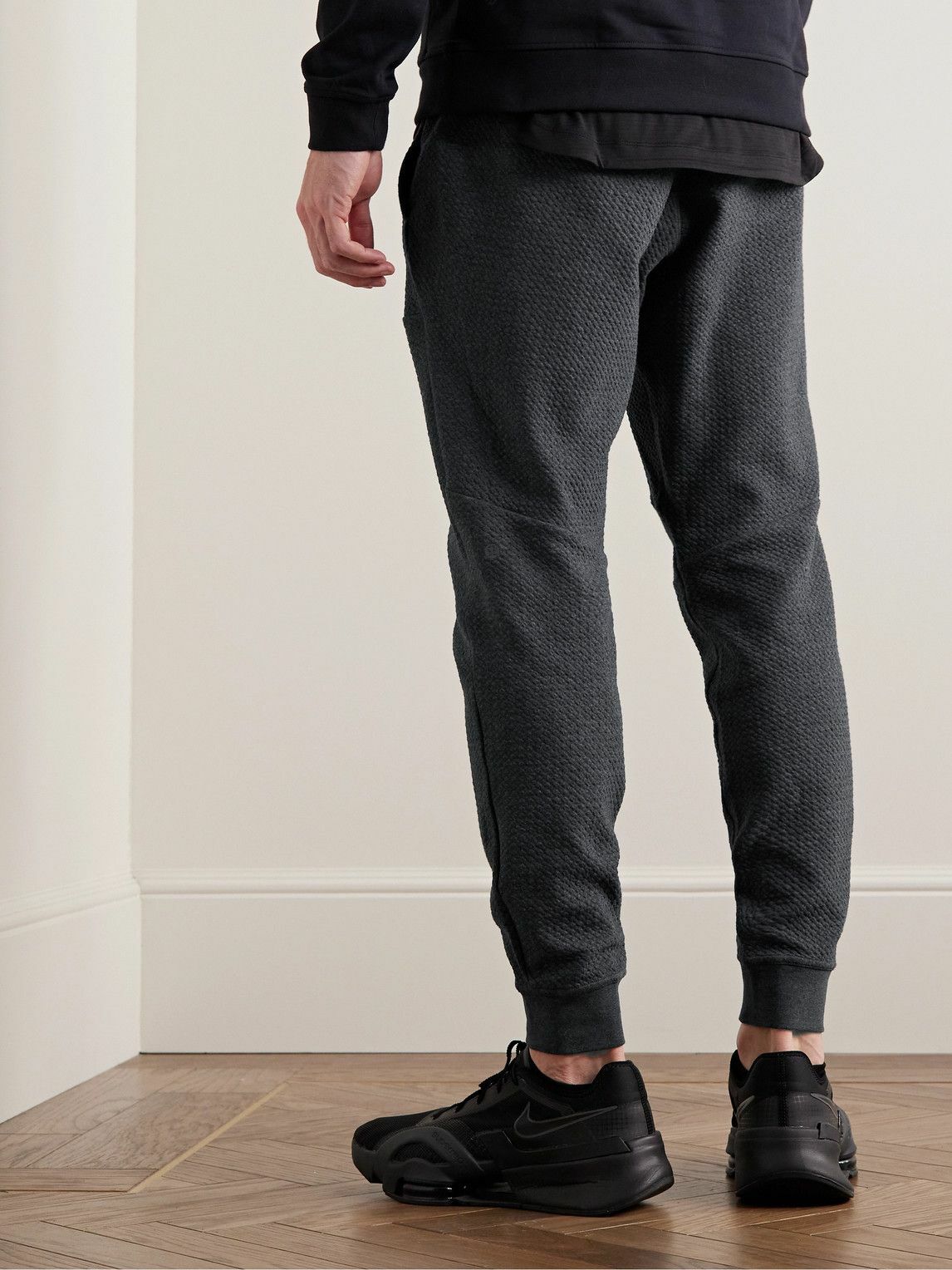 Lululemon - At Ease Tapered Textured Cotton-Blend Sweatpants - Black ...