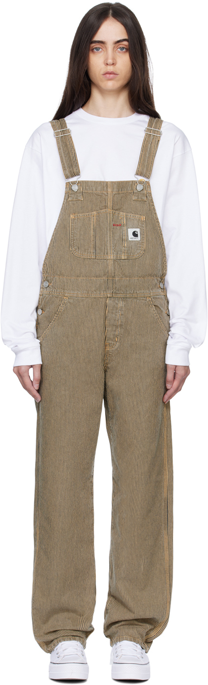 Carhartt Work In Progress Brown & Navy Bib Overalls Carhartt WIP