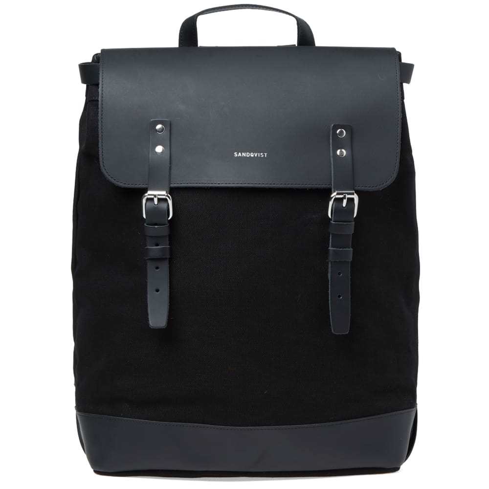 Sandqvist Hege Canvas & Leather Backpack Black Sandqvist