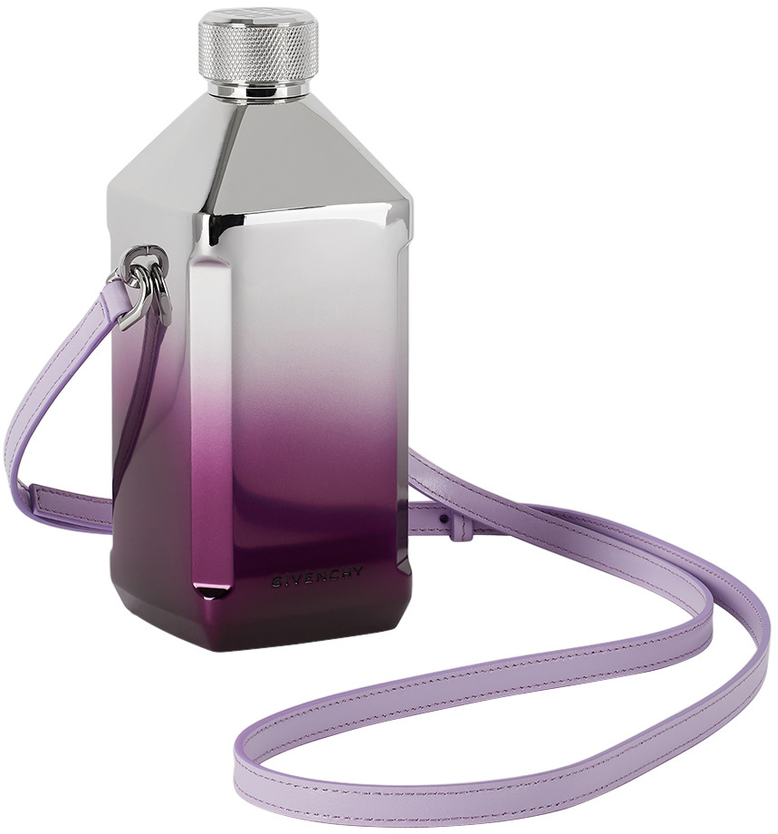 Givenchy Silver & Purple 4G Flask Water Bottle Givenchy