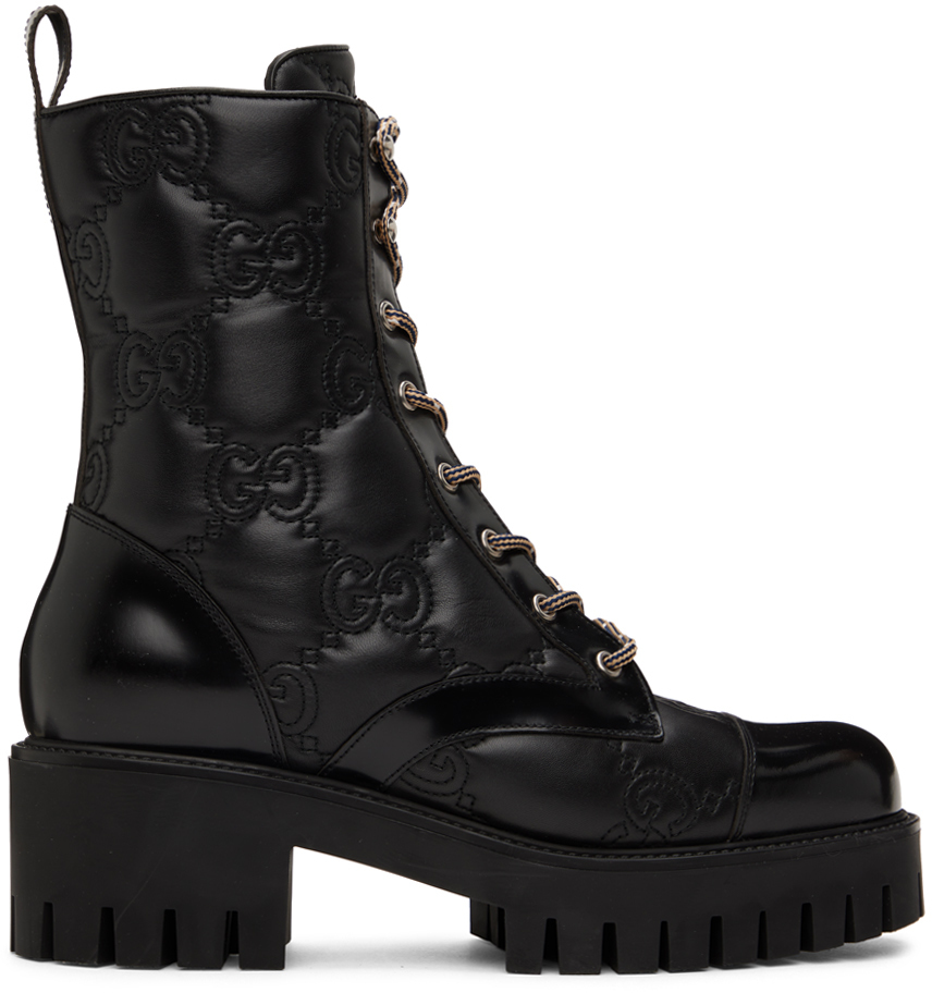 Gucci Black GG Quilted Boots Gucci