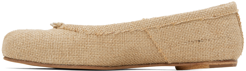 Maison Margiela Beige Jute Tabi Ballerina Flats Maison Margiela